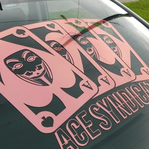 Ace Syndicate Windshield Rear Window Decal Car Sticker Banner JDM Vinyl Graphics Stance Kanji ...