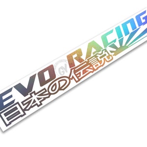 Evo Racing Windshield Decal Car Sticker Banner JDM Vinyl Graphics Fits ...