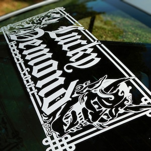 Lucky Demond V1 Windshield Rear Window Decal Car Sticker Banner JDM ...