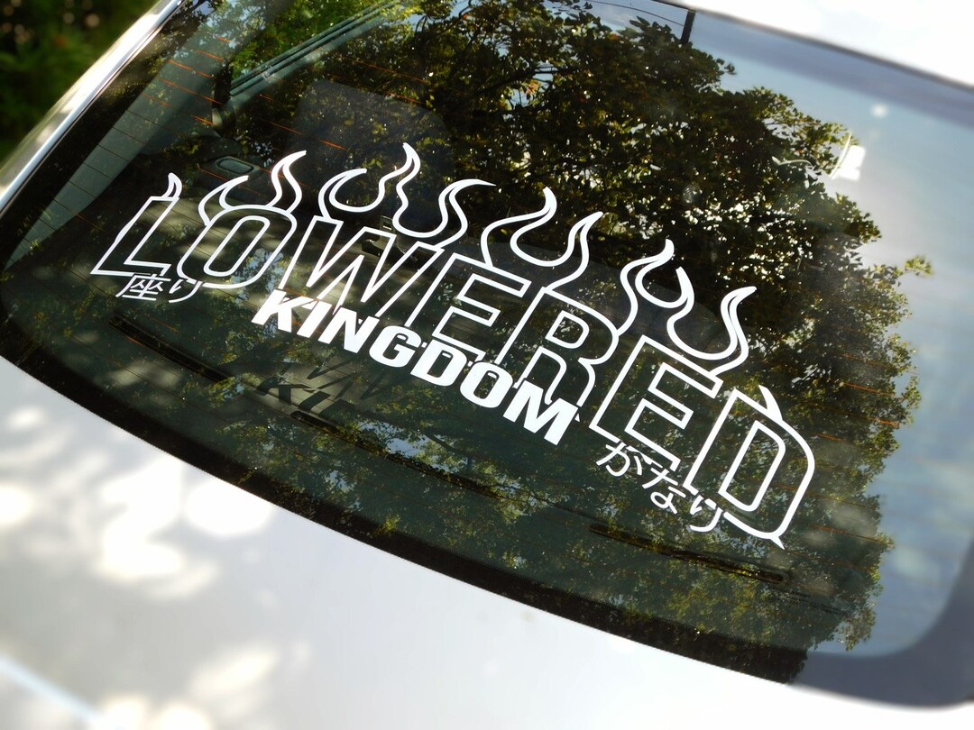 Lowered Kingdom Flame Windshield Rear Window Decal Car Sticker Banner ...