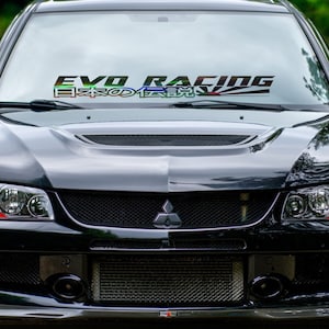 Evo Racing Windshield Decal Car Sticker Banner JDM Vinyl Graphics Fits ...