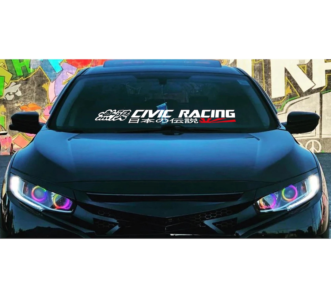Racing Kanji Windshield Decal Car Sticker Banner JDM Vinyl Graphics ...