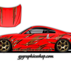 ENJOU- Livery Left and Right Sides Custom Racing Decals Drift Racing ...