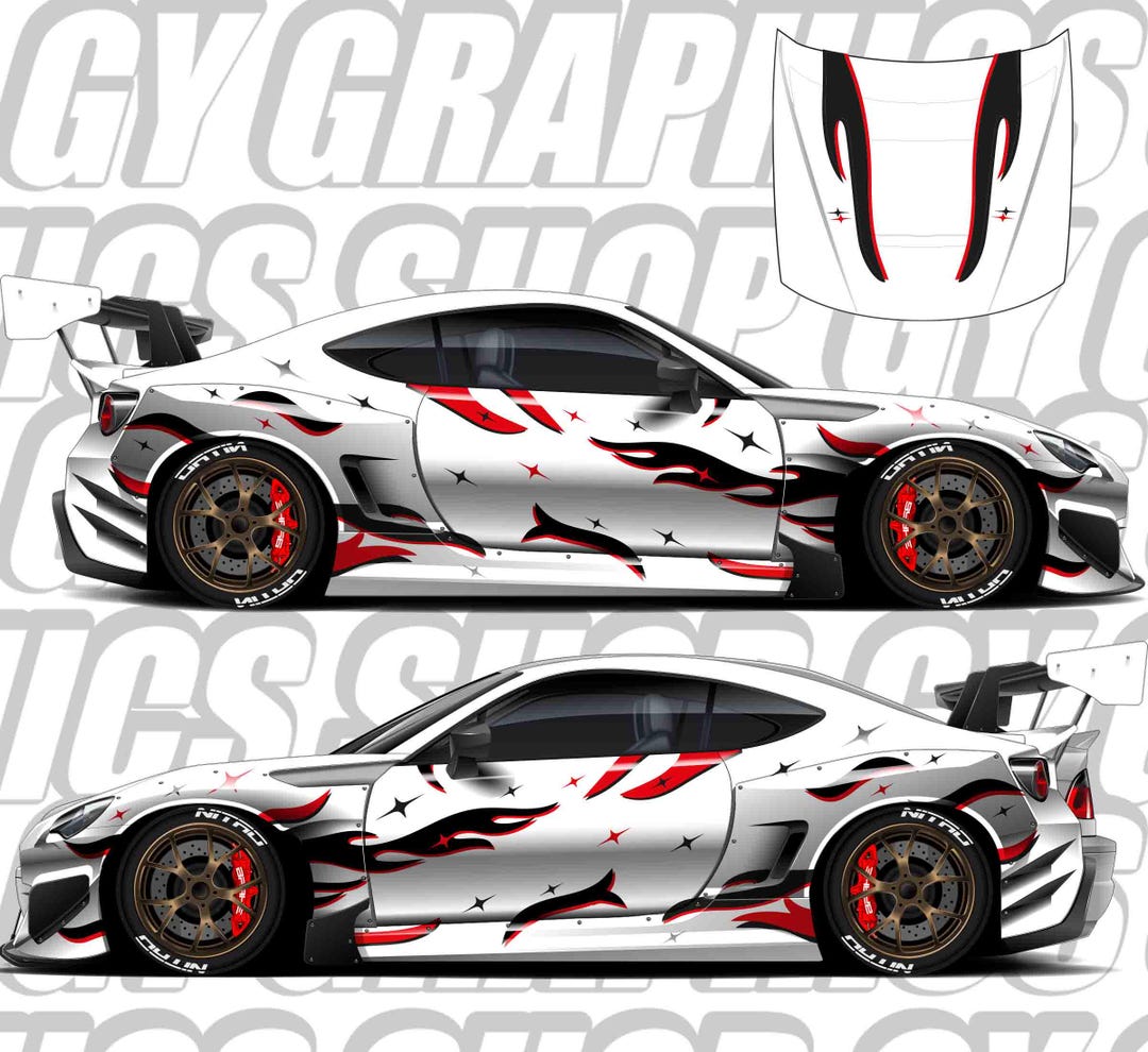 HOCHIZORA Livery Left and Right Sides Custom Racing Decals Drift Racing ...