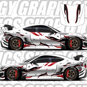 HOCHIZORA Livery Left and Right Sides Custom Racing Decals Drift Racing ...