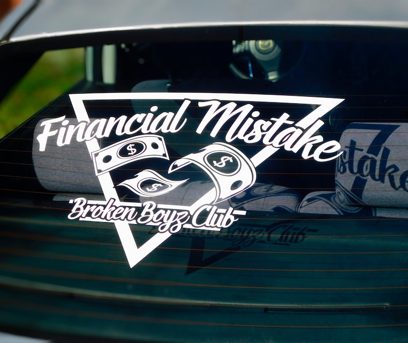 Financial Mistake-broken Boyz Club Windshield Rear Window - Etsy