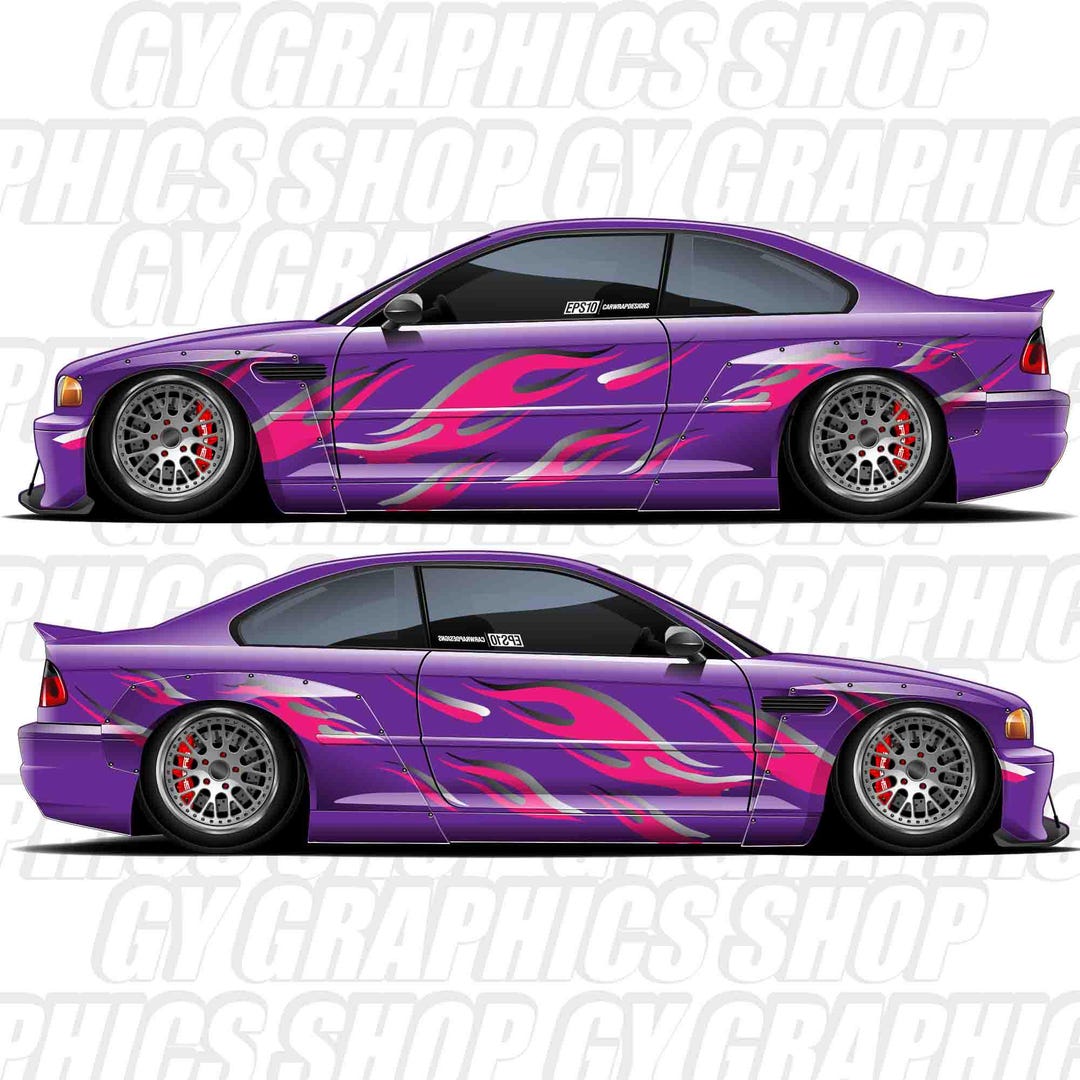 ENJOU Livery Left and Right Sides Custom Racing Decals Drift Racing ...
