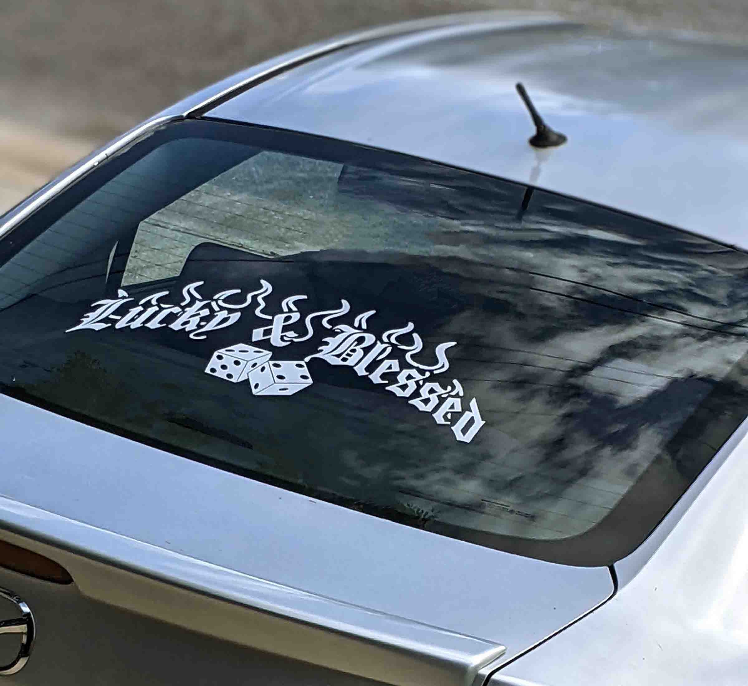 Lucky & Blessed Dize Windshield Rear Window Decal Car Sticker Banner ...
