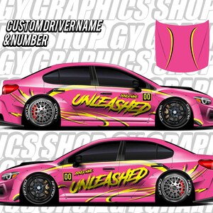 Unleashed Livery Left and Right Sides Custom Text Racing Decals Drift ...
