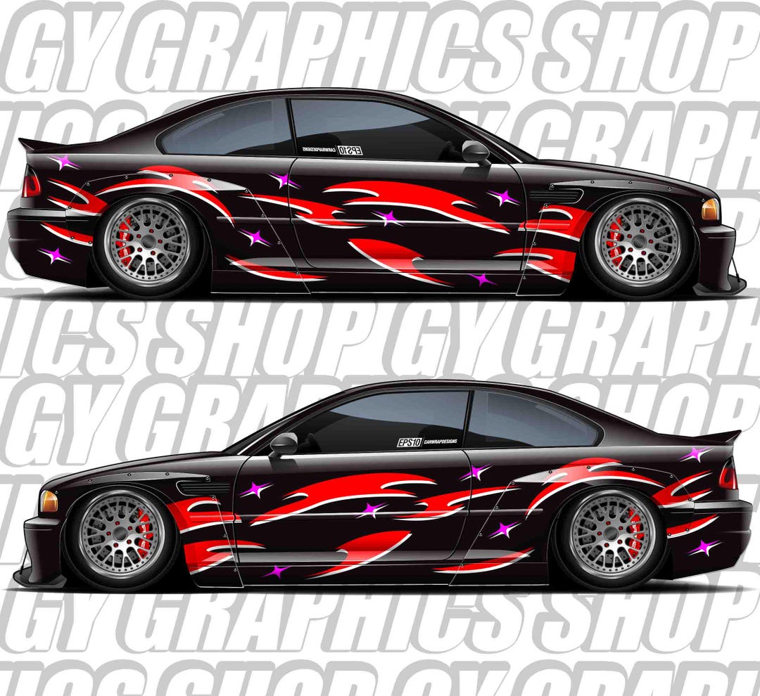 KOUSEI- Livery Left and Right Sides Custom Racing Decals Drift Racing ...