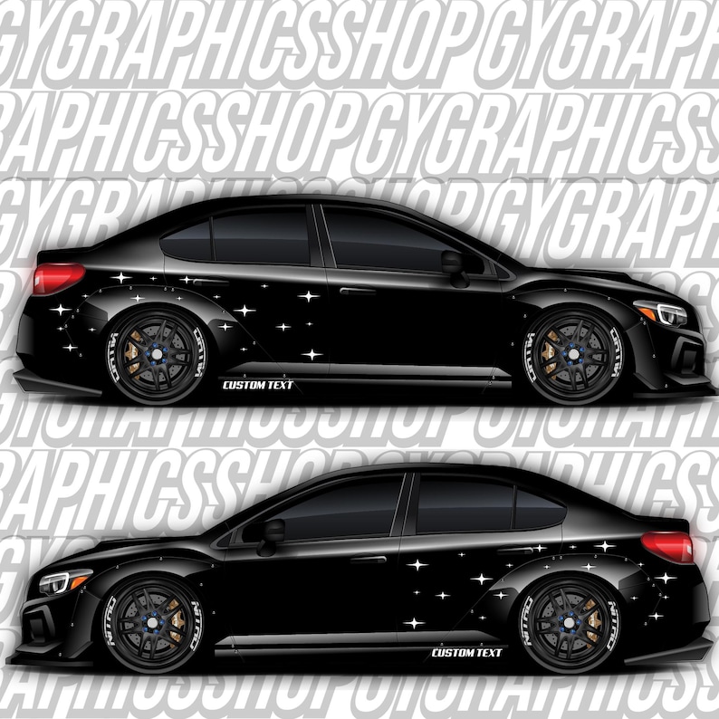 4 Point Stars Livery Hood Custom Racing Decals Drift Racing Door Banner ...