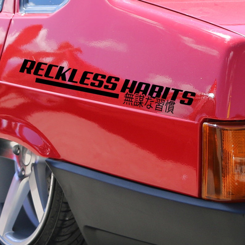 Reckless Habits Windshield Decal Car Sticker Banner JDM Vinyl - Etsy