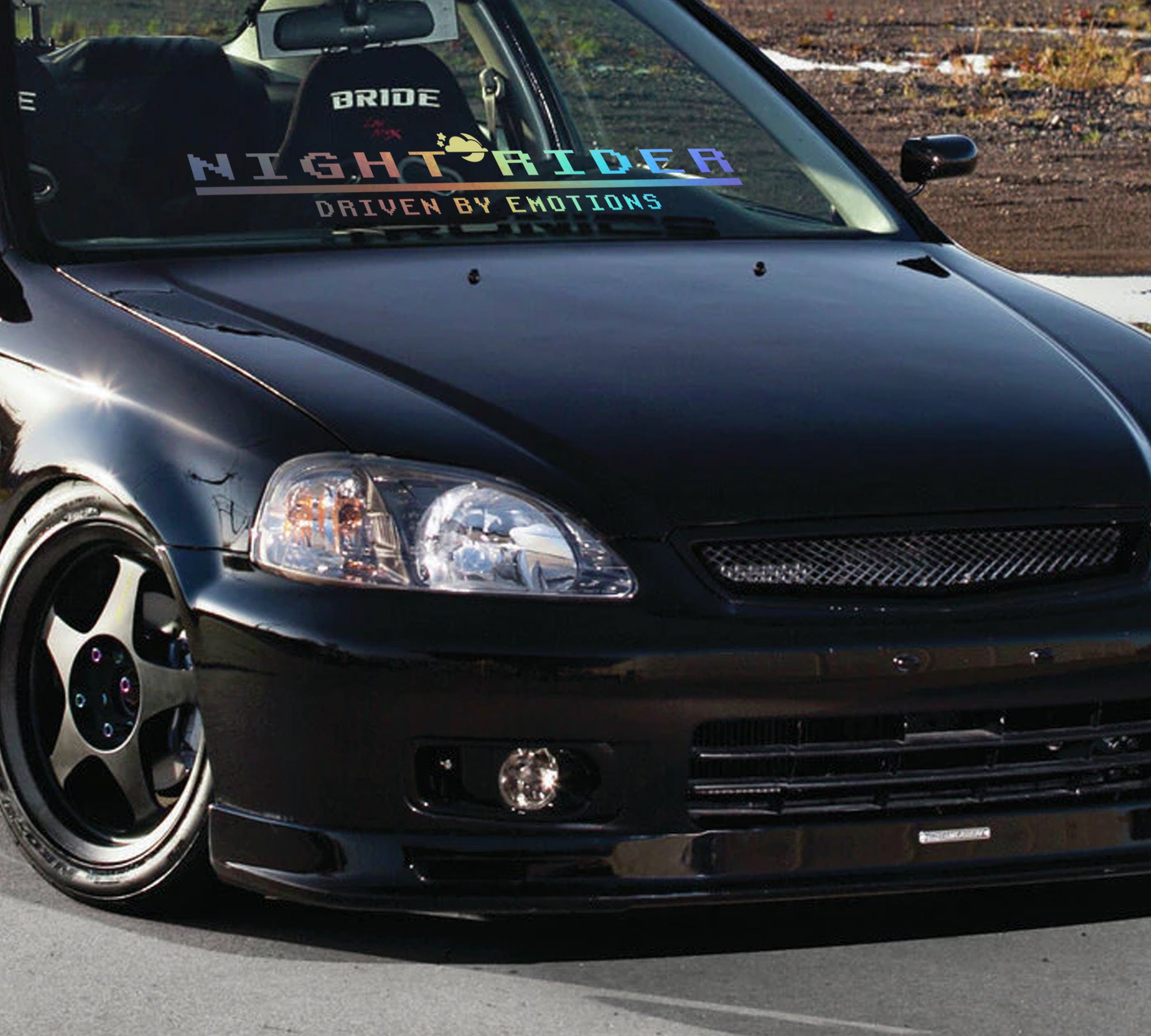 Night Rider Windshield Decal Car Sticker Banner JDM Vinyl Graphics ...