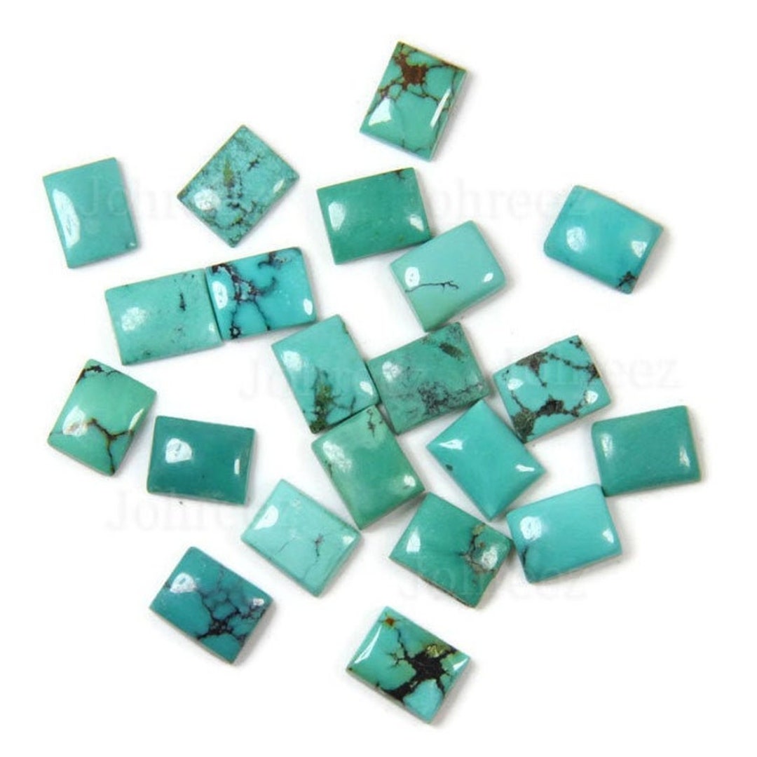 Natural Tibetan Turquoise Rectangle Shape Gemstone Cabochon for ...