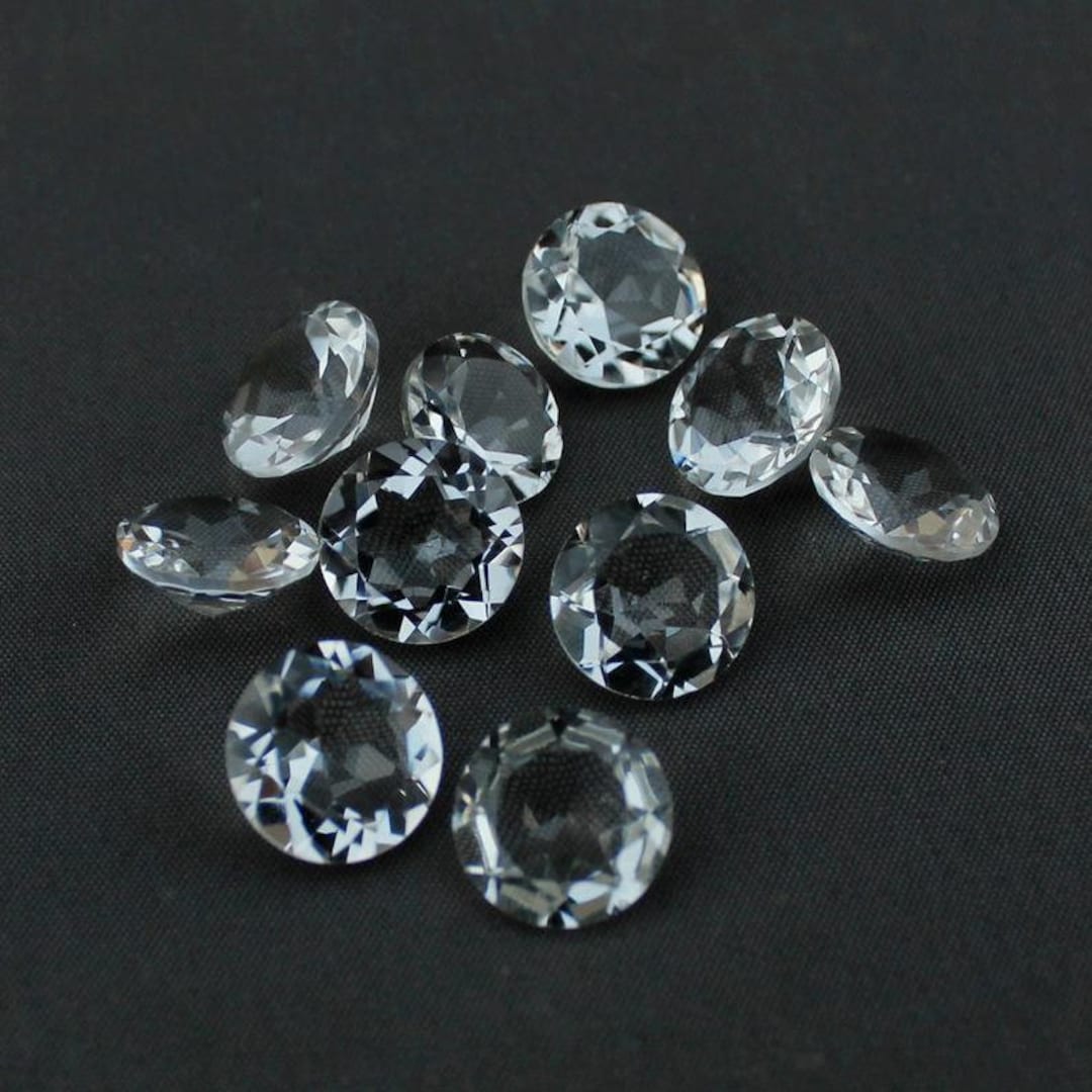 Faceted Round Crystal Quartz Gemstone: AAA Quality Jewelry Making - Etsy