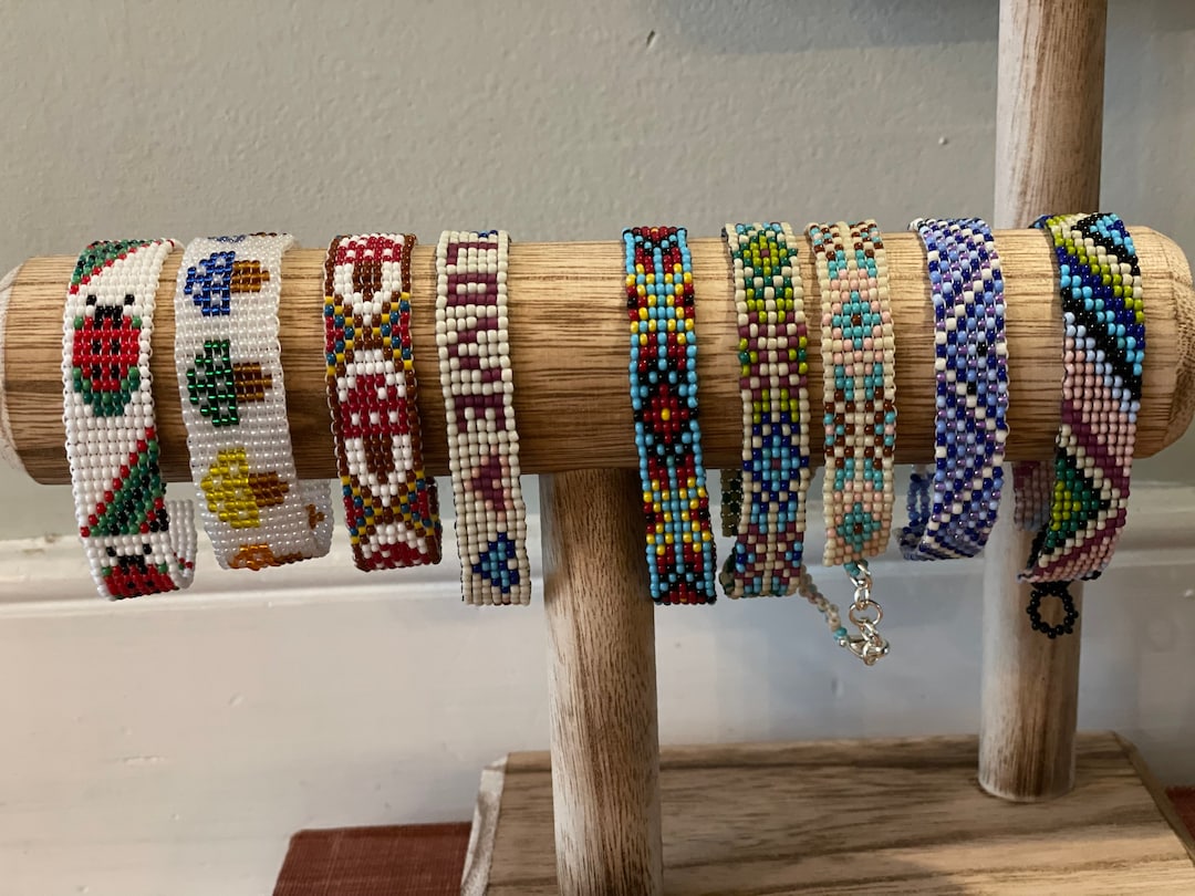 Seed Bead Friendship Bracelets - Mushroom Bracelets, Multicolor ...