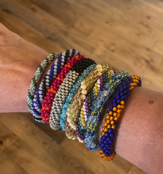 Beaded Crochet Bracelets - Etsy