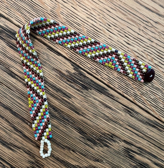 Multicolor Striped Seed Bead Bracelet Etsy
