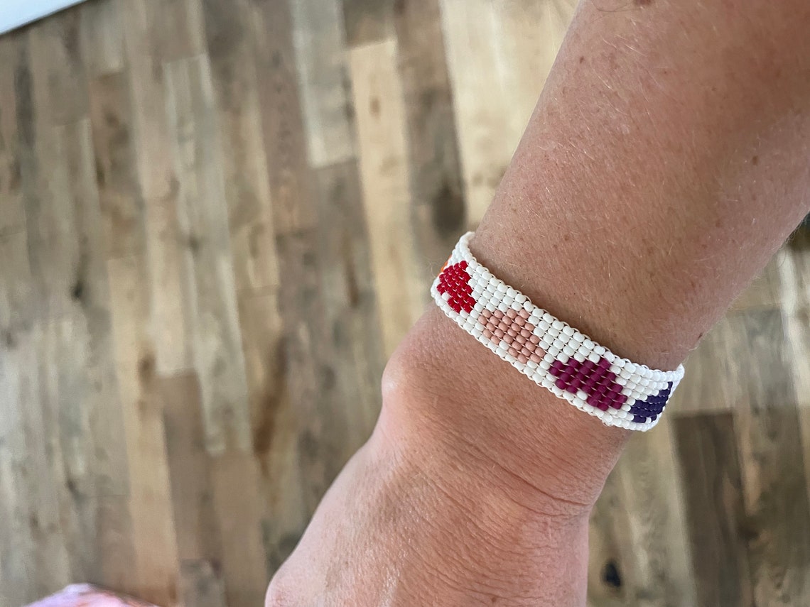 Seed Bead Friendship Bracelets Mushroom Bracelets | Etsy