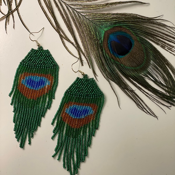 Peacock Feather Bead - Etsy