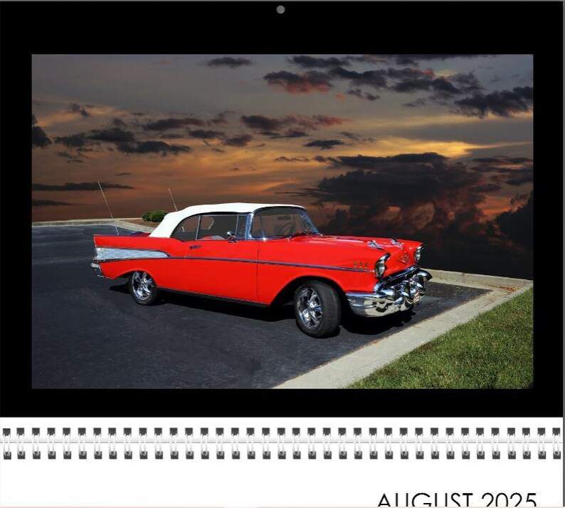 2025 Chevy Bel Air Car Calendar Personalize With Your Own Photo Custom ...