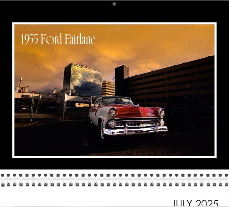Customizable 1950's Car Calendar 2025 Your Photo Starts Any Month ...