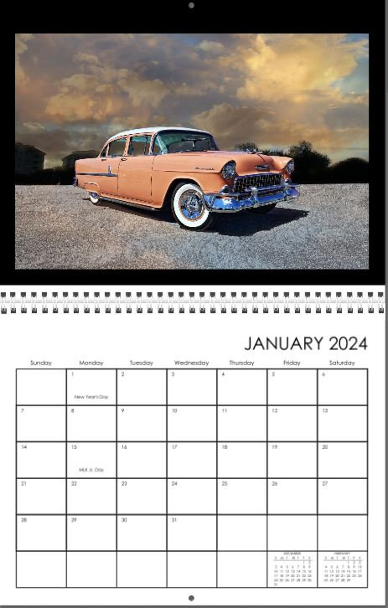 2025 Chevy Bel Air Car Calendar - Personalize With Your Own Photo ...