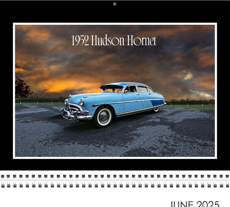 Customizable 1950's Car Calendar 2025 Your Photo Starts Any Month ...