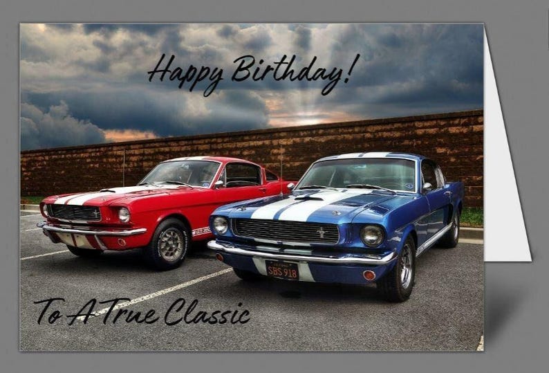 Ford Mustang Birthday Card: Classic Car Photo - Etsy