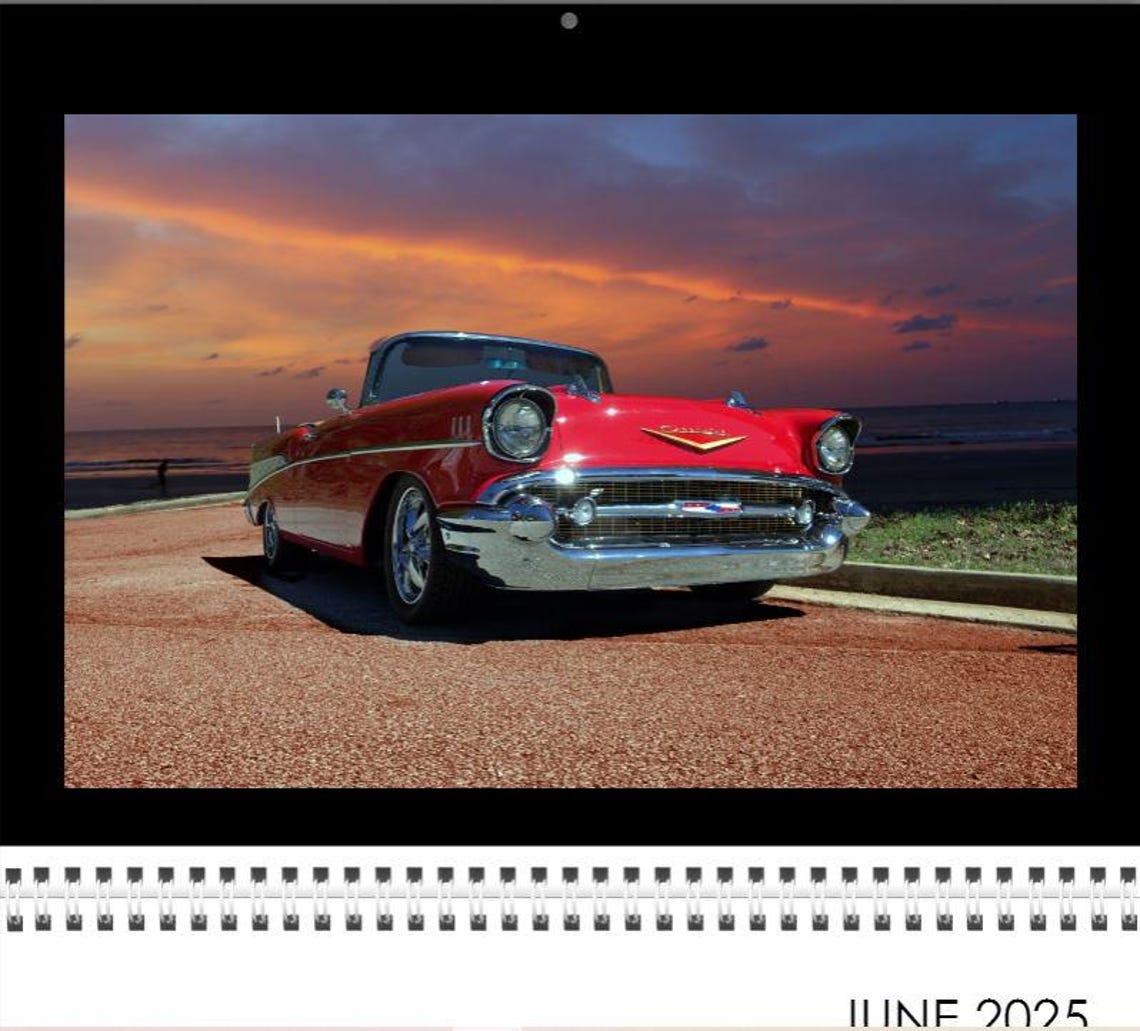 2025 Chevrolet Bel Air Wall Calendar. Start Any Month Made in USA. Free ...
