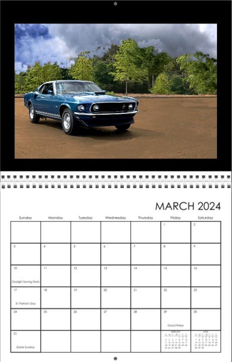 2024 Ford Mustang Wall Calendar 8.5x11 All New Photos Start Any Month ...