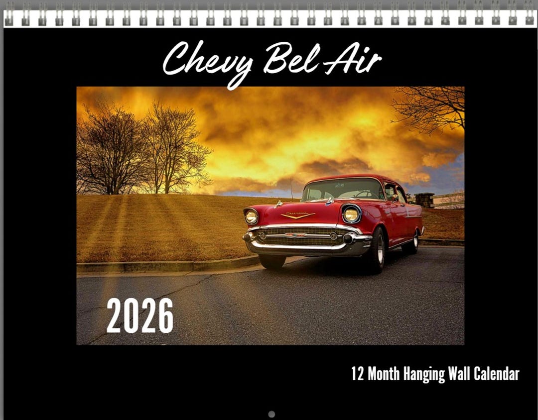 2026 Chevy Bel Air Calendar – Customizable Start Month, Classic Car ...