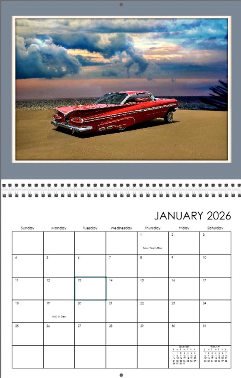 Lowrider Car 2026 Wall Calendar – Personalized Gift for Car Enthusiasts ...