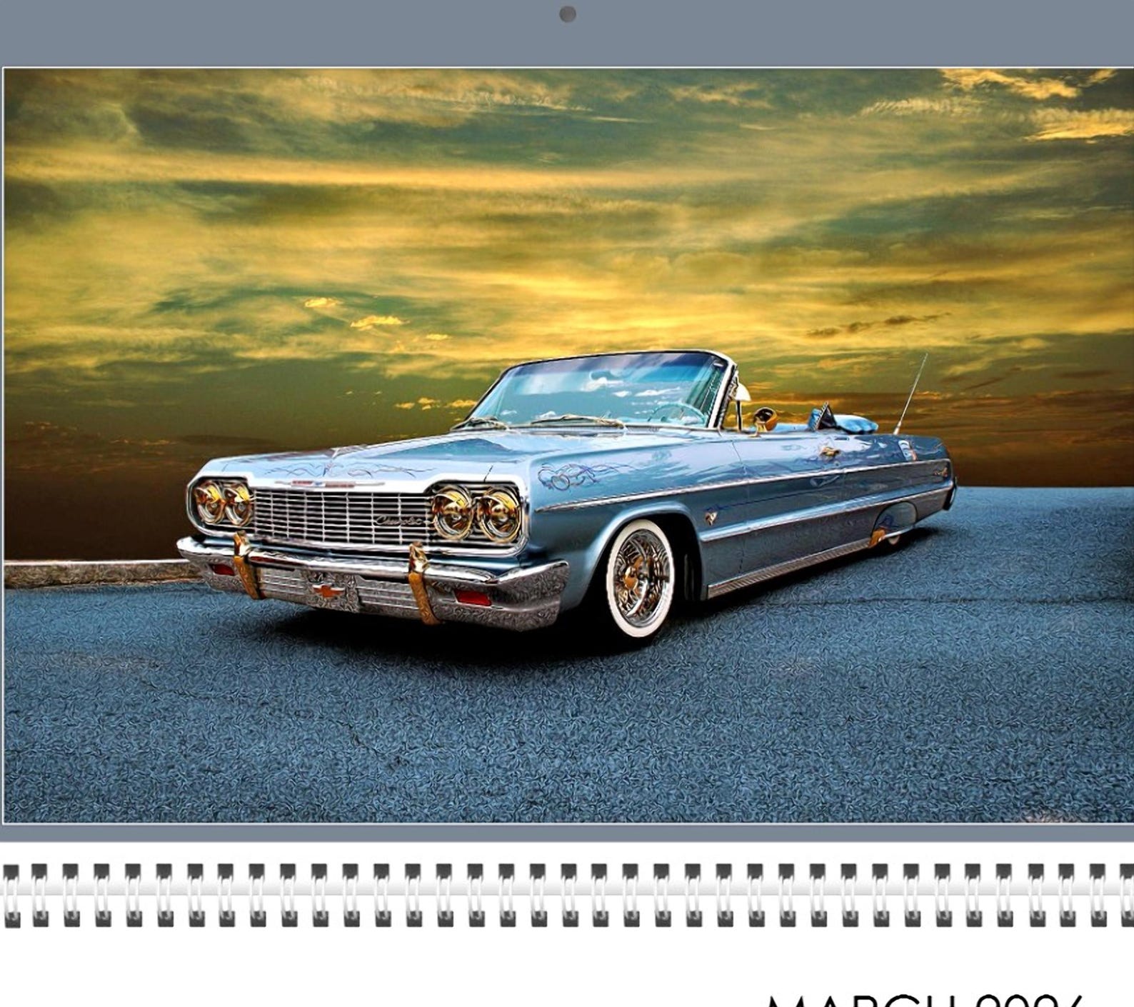 Lowrider Wall Calendar - Custom Start Month - 2026 - Personalize With ...