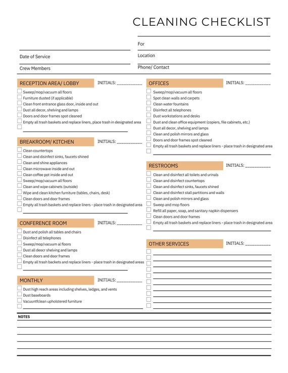 Printable Rental Cleaning Checklist Lupon gov ph