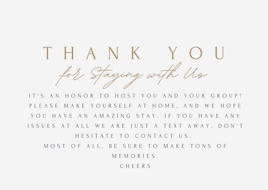 Airbnb Host Thank You Card Template, Canva EDITABLE Airbnb Host ...