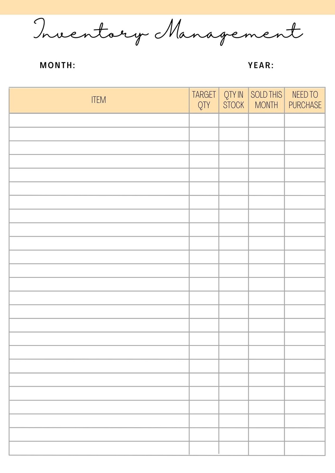 Minimalist Inventory Management Template, Canva EDITABLE Inventory ...
