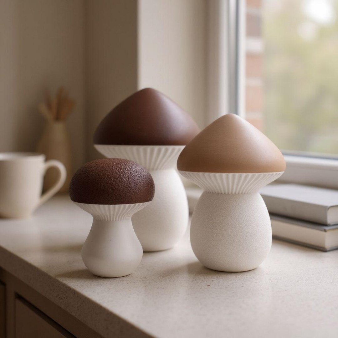 Customizable 3D Printed Mushrooms | Minimalist Autumn Mushroom ...