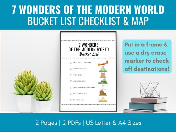 7 Wonders of the Modern World Bucket Checklist & Map - Etsy