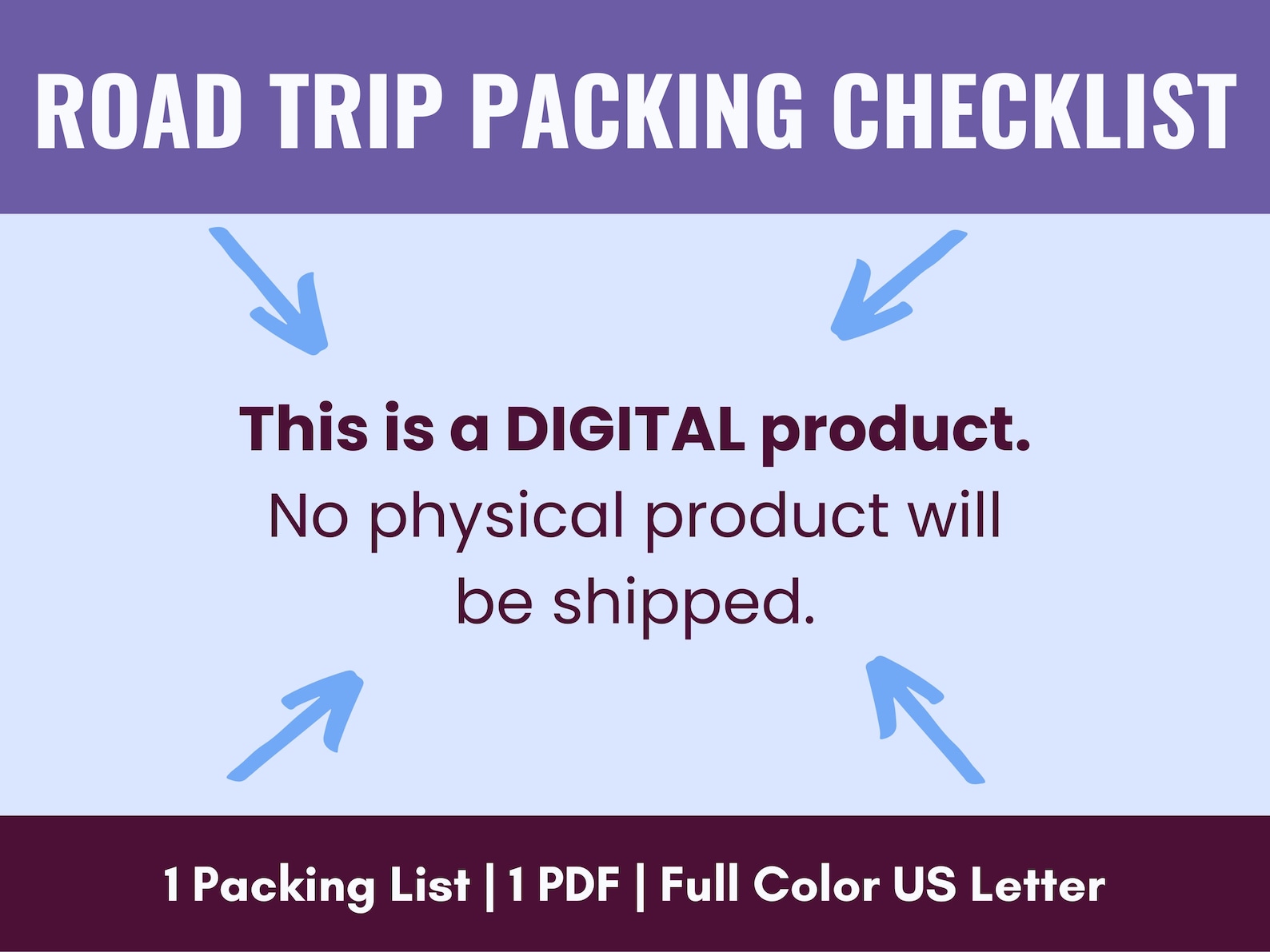 Road Trip Packing List PDF, Printable Road Trip Packing Checklist, Road ...