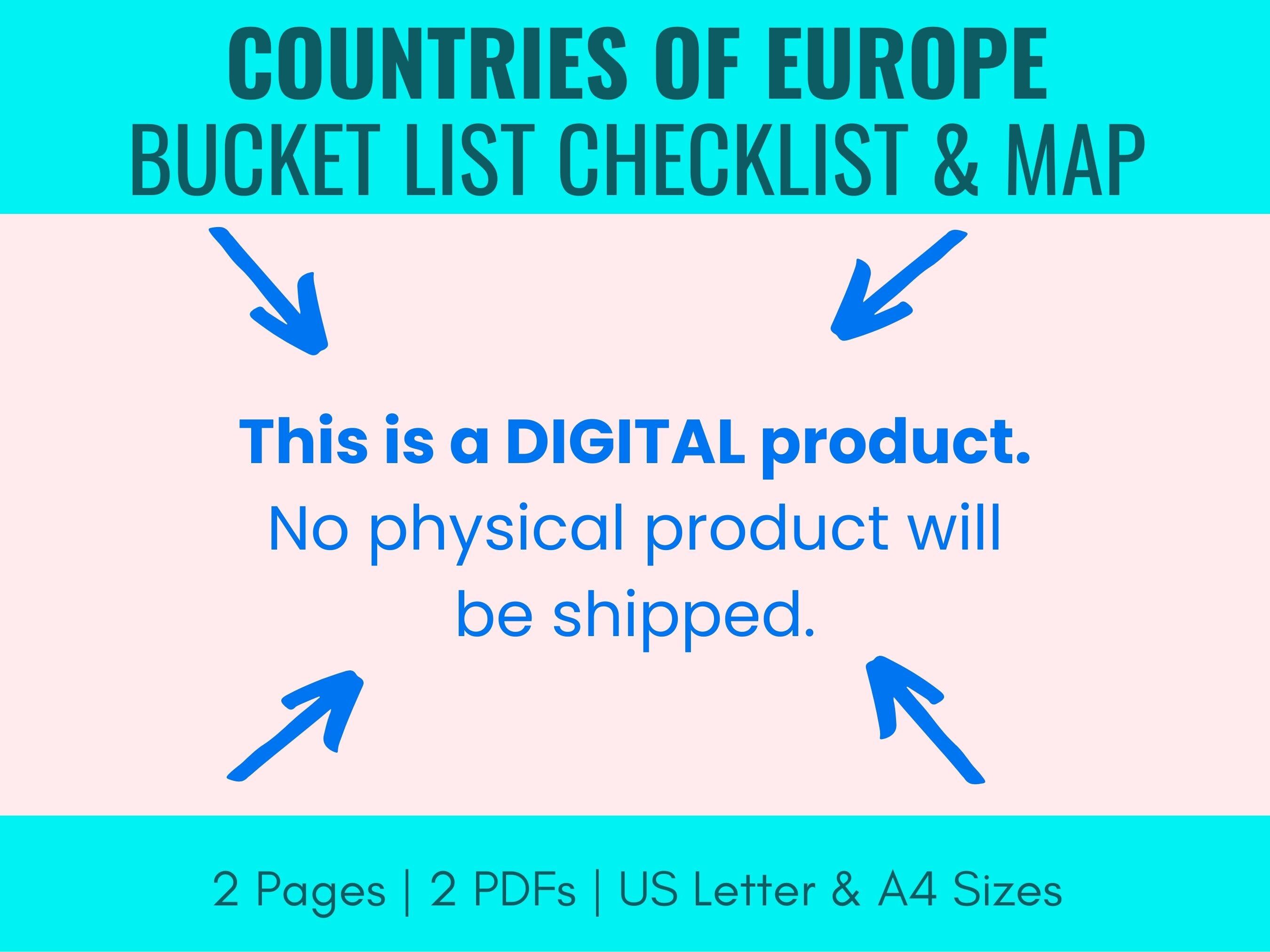 European Countries Checklist at Lula Hurst blog