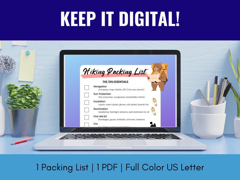 Hiking Packing List PDF Printable Hiking Trip Packing Checklist Hiking Packing List PDF Printable Hiking Trip Packing Checklist