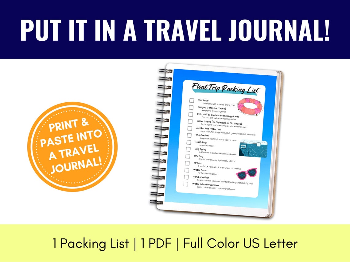 Float Trip Packing List PDF, Printable Float Trip Packing List, River ...