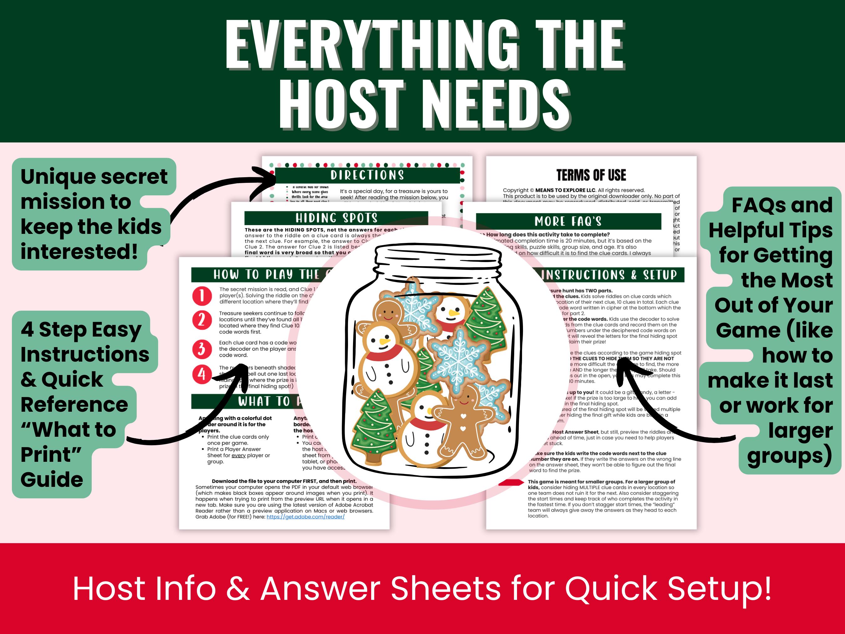 Indoor Christmas Scavenger Hunt, Printable Christmas Elf Treasure Hunt ...