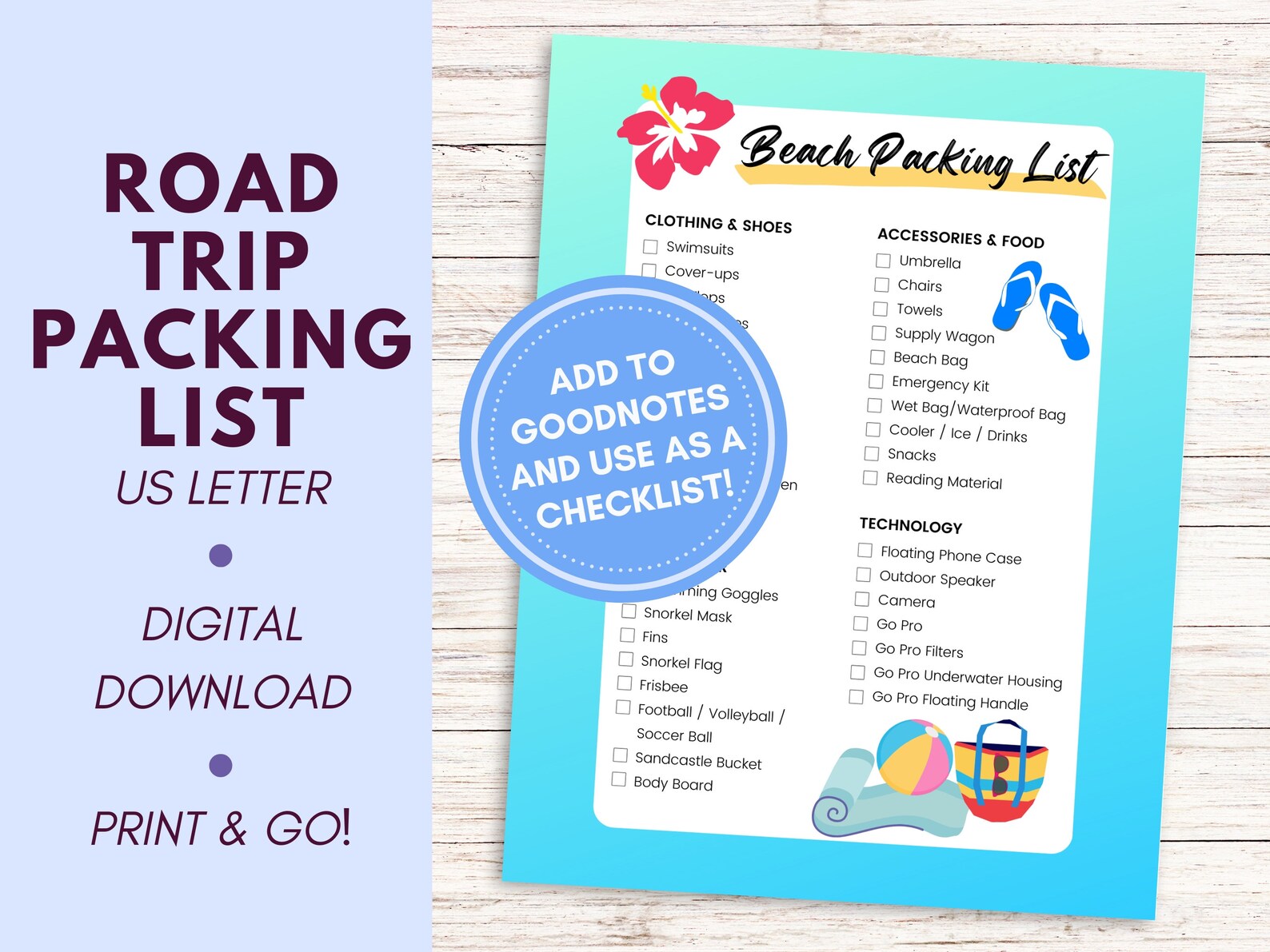Road Trip Packing List PDF, Printable Road Trip Packing Checklist, Road ...