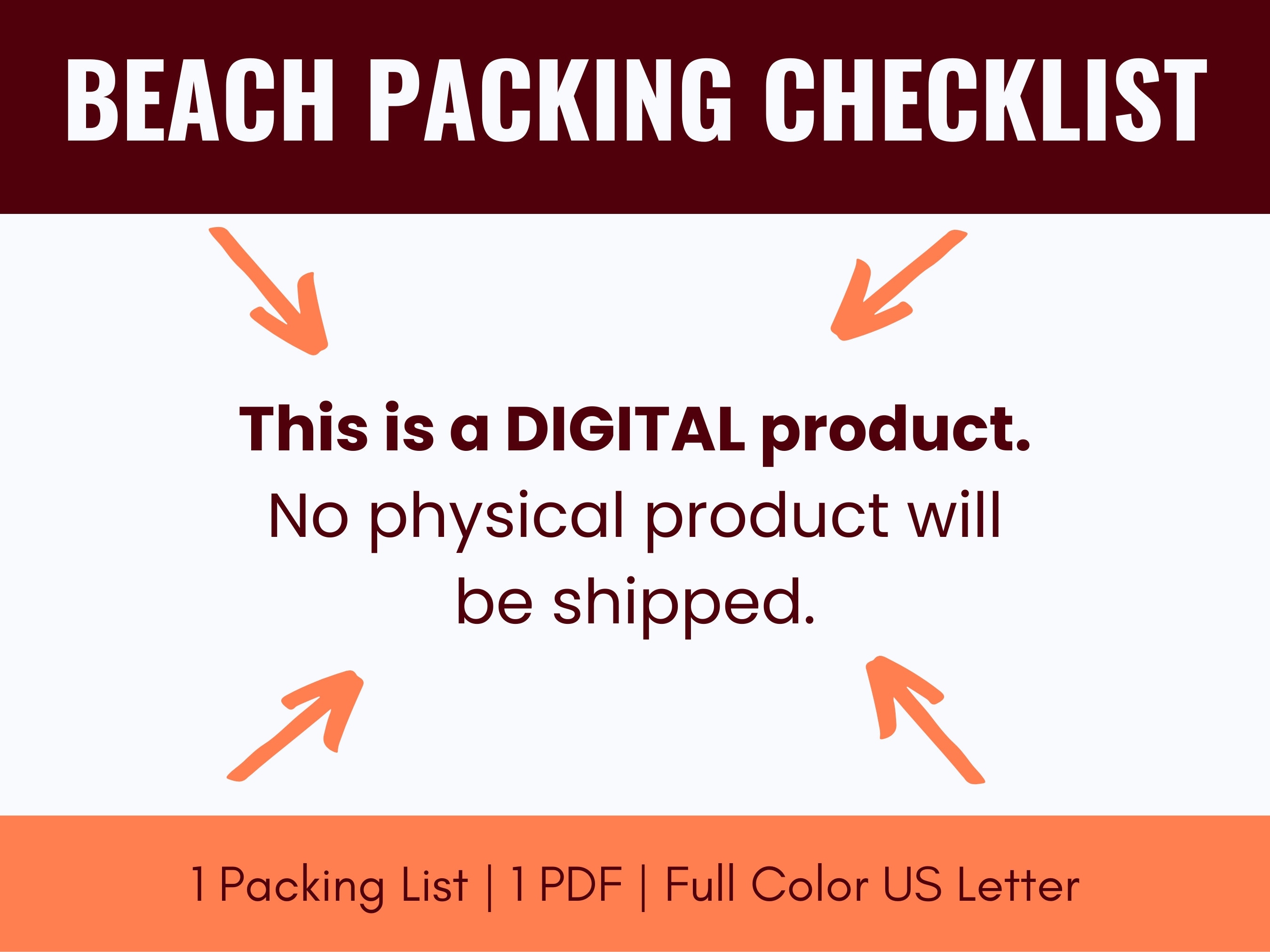 Beach Packing List PDF, Printable Beach Trip Packing Checklist, Beach Vacation Packing Checklist ...