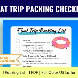 Float Trip Packing List PDF, Printable Float Trip Packing List, River ...