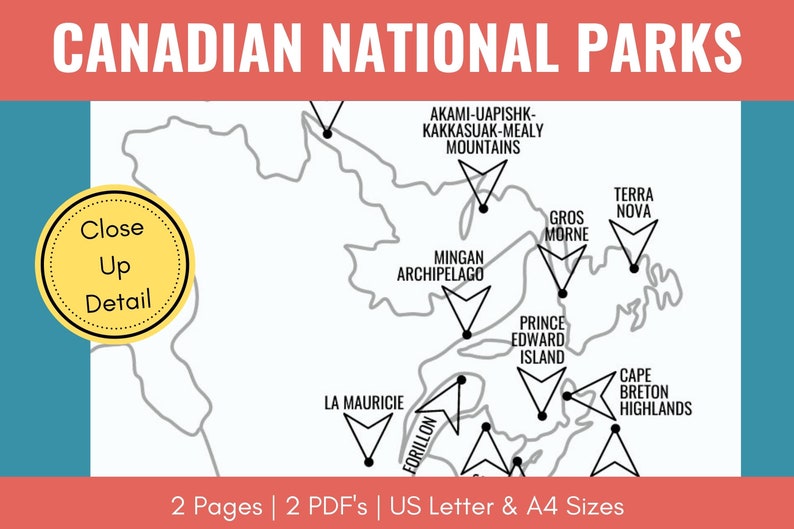 Canada National Parks Bucket List and Map PRINTABLE, 48 Parks Map ...