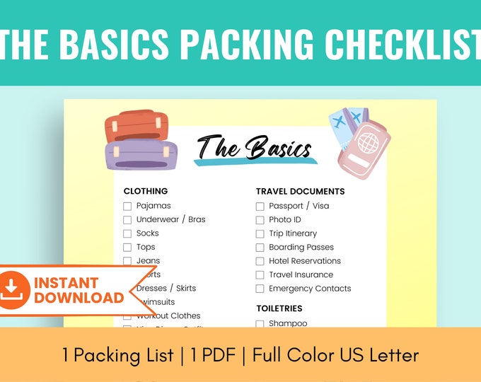 Weekend Getaway Packing List Printable (PDF & PNG) - Etsy Canada