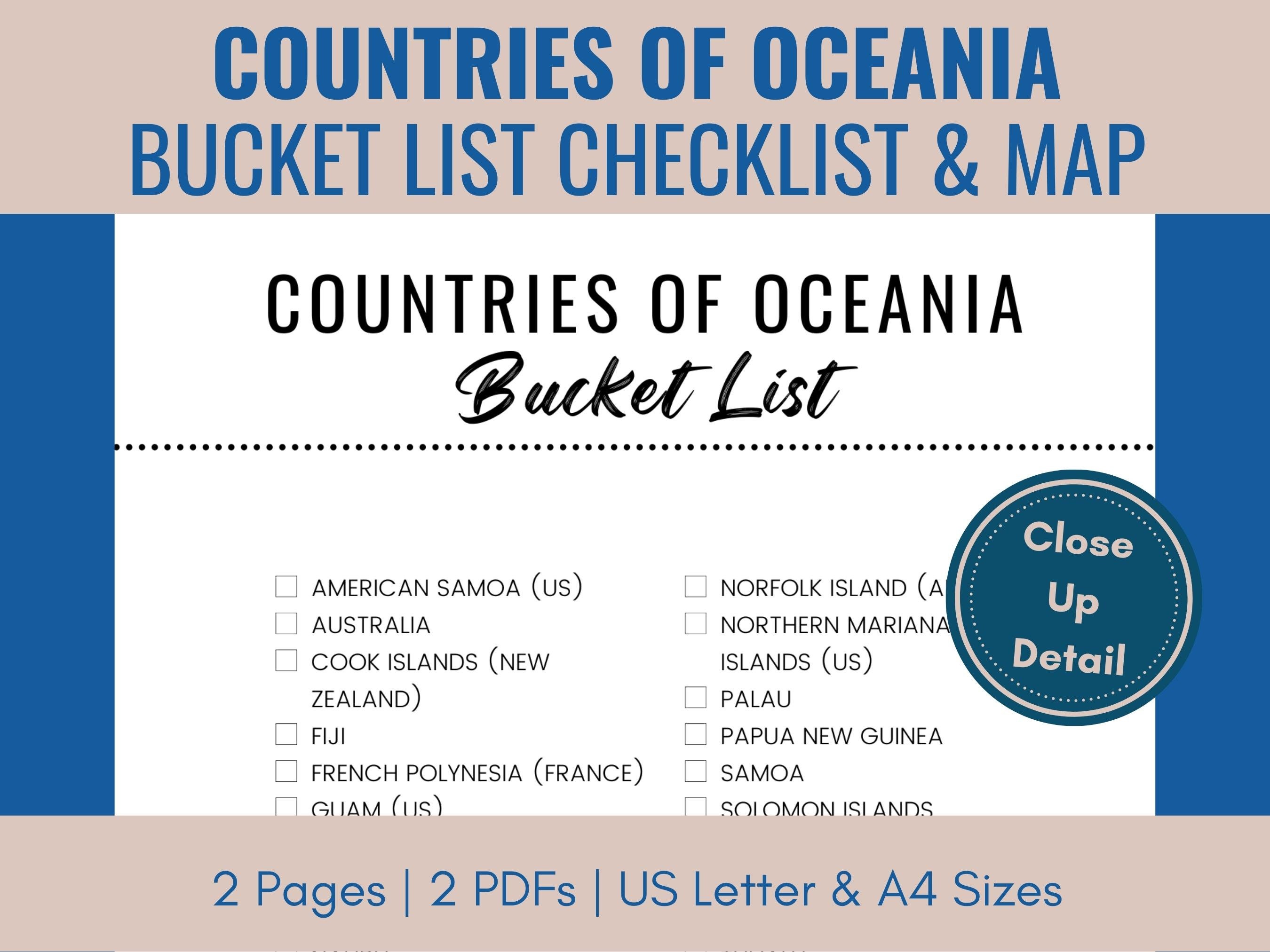 Oceania Countries List